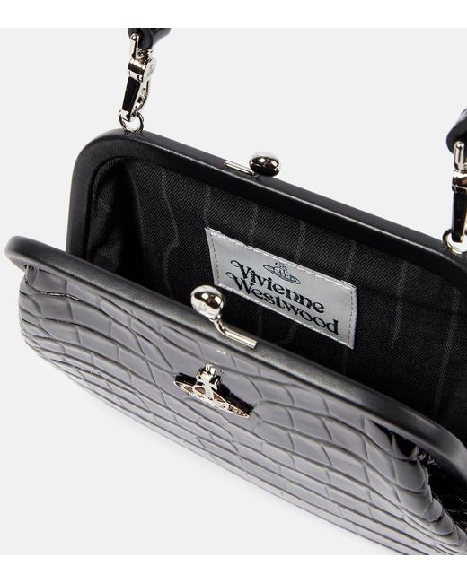 Vivienne Westwood Croc-Effect Leather Tote Bag in Black | Lyst
