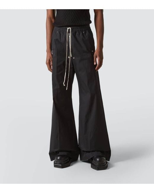 Rick Owens Wida Bela Cotton-blend Wide-leg Pants in Black for Men | Lyst