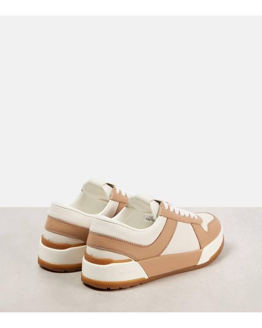 Max Mara Chill Leather Sneakers in Natural | Lyst