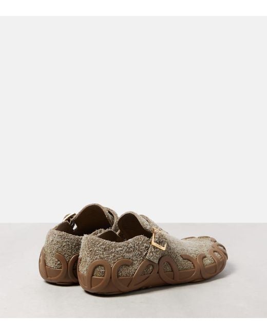 Loewe Brushed Suede Loafers in Brown | Lyst
