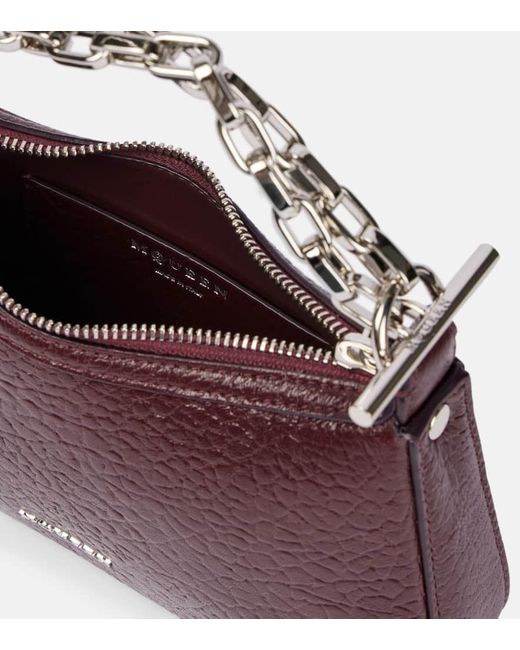 McQueen T-Bar Mini Leather Shoulder Bag in Purple | Lyst