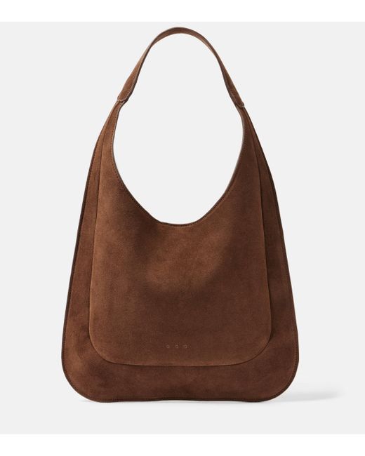Aesther Ekme Midi Suede Shoulder Bag in Brown | Lyst UK
