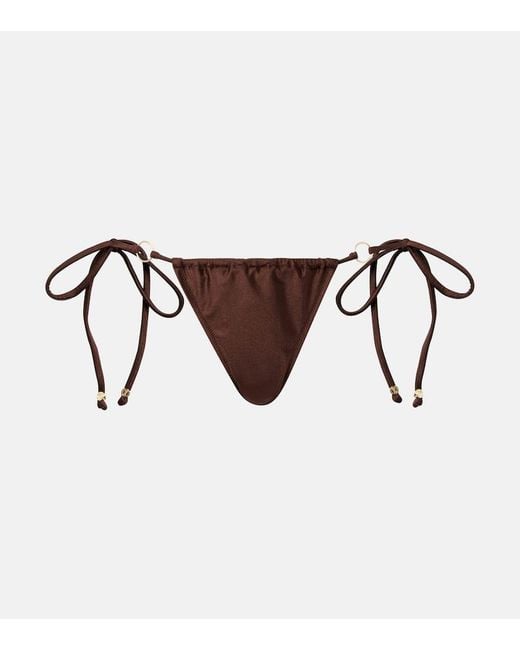 Bananhot Chain Embellished Bikini Bottoms in Brown | Lyst