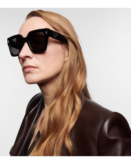 Fendi Roma Square Sunglasses in Black | Lyst
