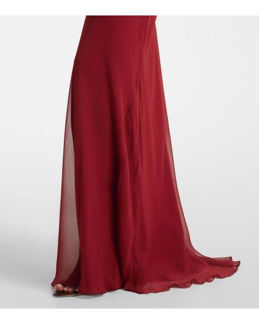 The Sei Sheer Silk Chiffon Gown in Red | Lyst UK