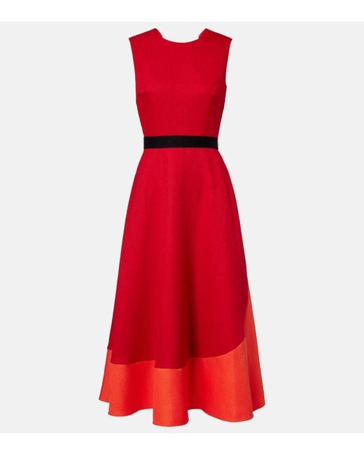 ROKSANDA Mire Colorblocked Midi Dress in Red | Lyst UK
