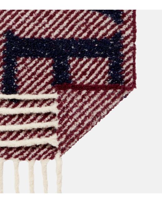 Loewe Logo Reversible Alpaca And Wool-Blend Scarf in Purple | Lyst UK