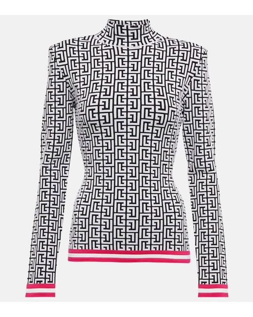 Balmain Monogram Wool-blend Sweater in Black | Lyst UK