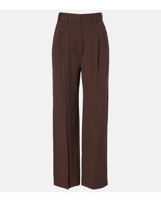 Blazé Milano Fox Wide-Leg Pants in Brown | Lyst UK