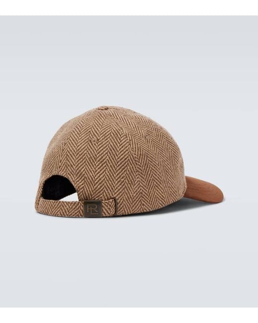 Ralph Lauren Herringbone Wool Baseball Cap in Brown for Men | Lyst