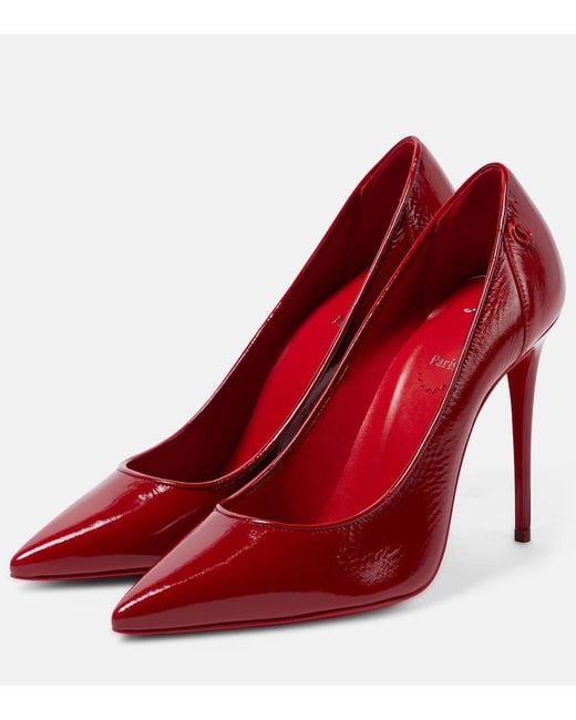 Christian Louboutin Sporty Kate 100 Patent Leather Pumps in Red | Lyst