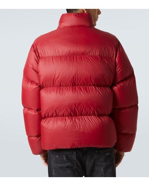 Amiri Bones Logo Patch-Applique Down Jacket in Red for Men | Lyst