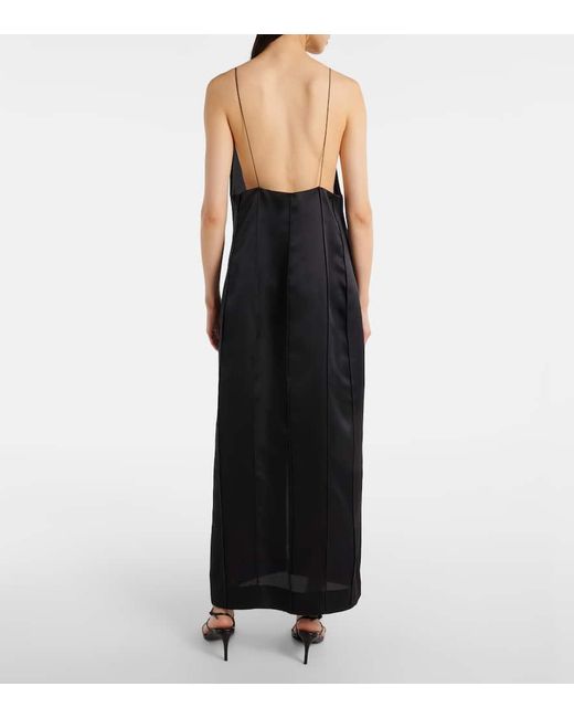 Khaite Tully Silk Gazar Slip Dress in Blue | Lyst
