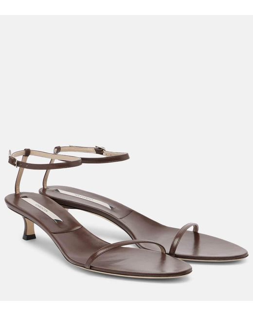 Christen Double Strap 35 Leather Sandals in Brown | Lyst