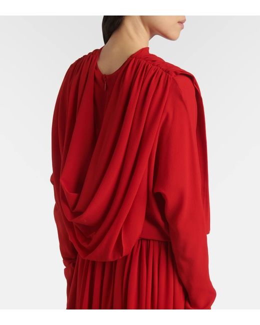 The Row Erald Draped Silk-Blend Gown in Red | Lyst