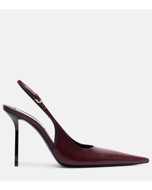 Victoria Beckham Victoria Leather Slingback Pumps in Red | Lyst UK