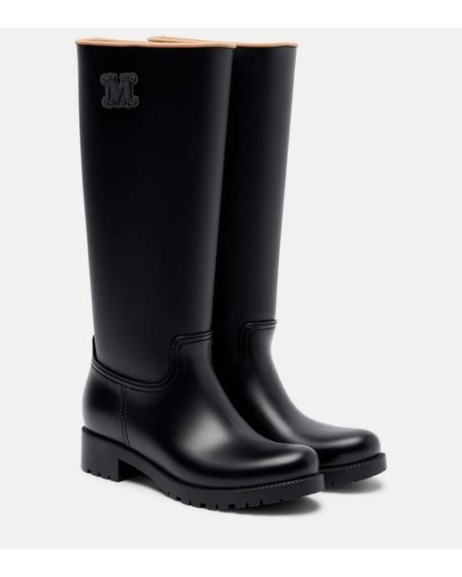 Max Mara Monogram Rain Boots in Black | Lyst