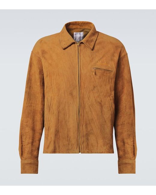 Visvim Stratoswingtop Leather Jacket in Brown for Men | Lyst