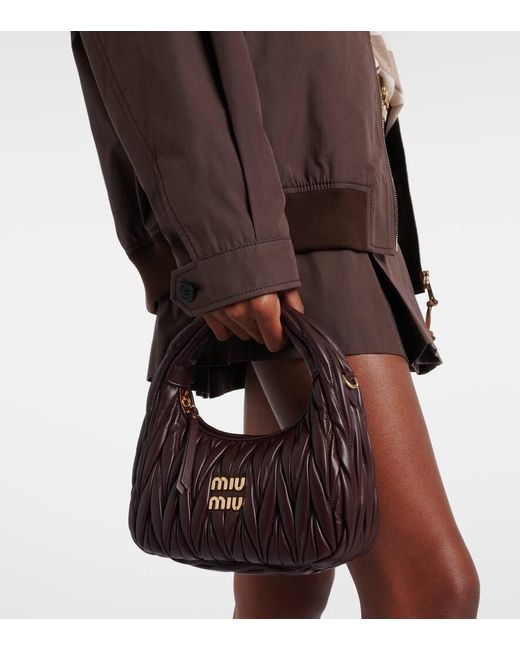 Miu Miu Wander Small Leather Shoulder Bag in Purple | Lyst