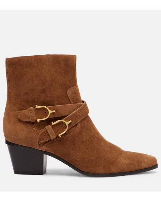 Veronica Beard Ashby 50 Suede Ankle Boots in Brown | Lyst