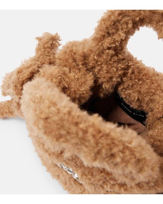 Simone Rocha Teddy Fabric Tote Bag in Brown | Lyst