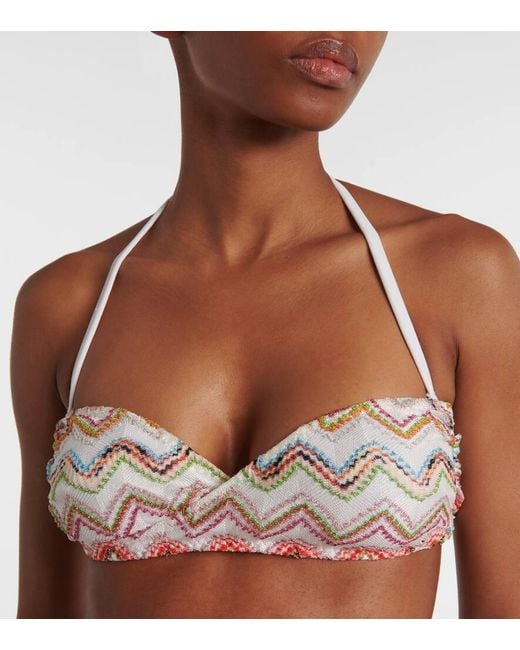 Missoni Zig Zag Metallic Bikini in White | Lyst