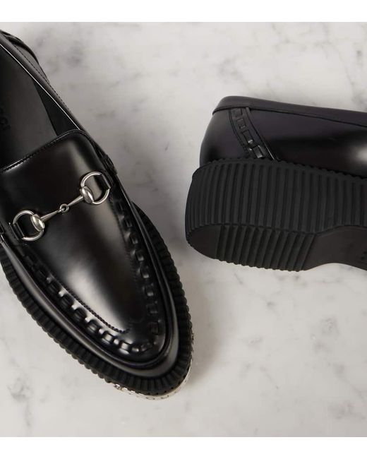 Gucci Horsebit Leather Loafers in Black | Lyst