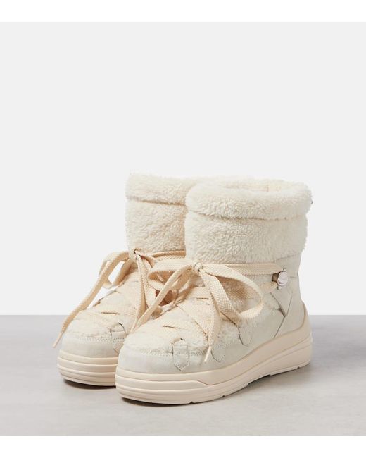 Moncler Insolux Leather-trimmed Snow Boots in Natural | Lyst