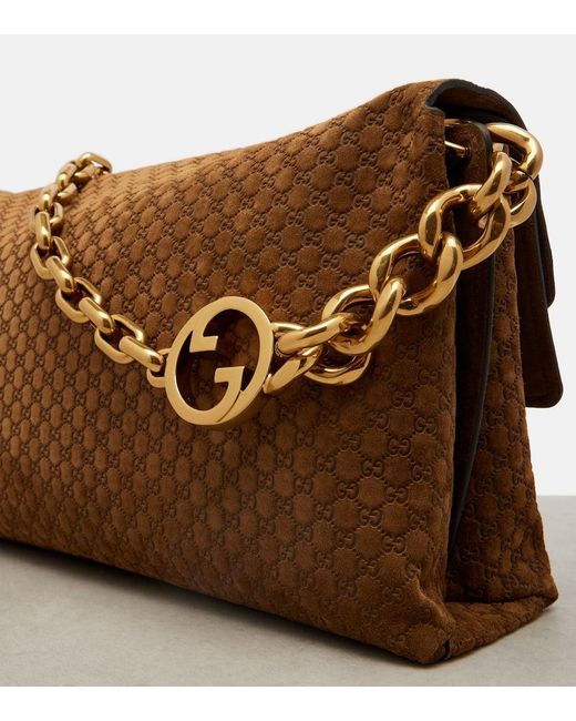 Gucci Interlocking G Large Shoulder Bag in Brown | Lyst UK