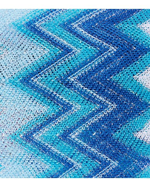 Missoni Knitted Headband in Blue | Lyst UK