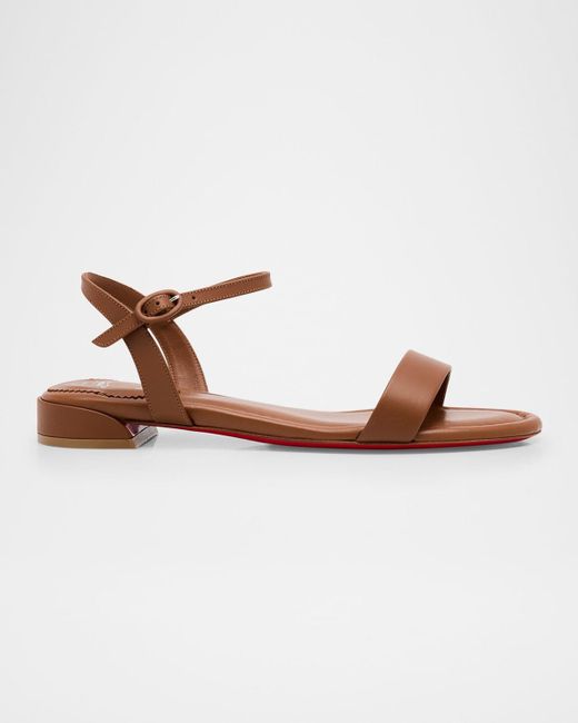 Christian Louboutin Sweet Jane Sole Ankle-Strap Sandals in Brown | Lyst