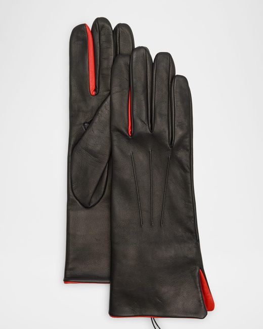 Paula Rowan Sophia Leather Gloves in Gray | Lyst