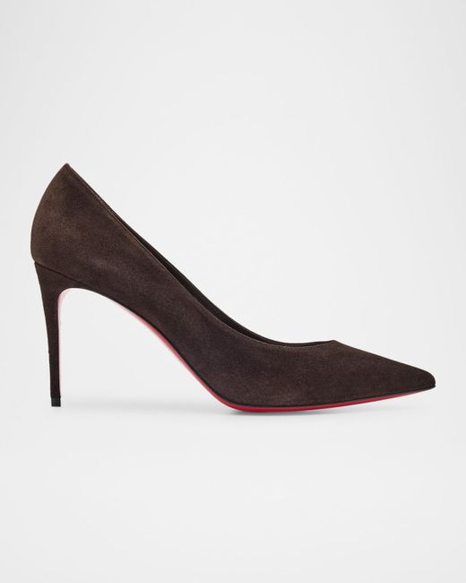 Christian Louboutin 85Mm Kate Suede Classic Pumps in White | Lyst