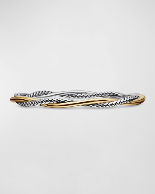 David Yurman Petite Infinity Bracelet In Silver With 14k Gold, 4.4mm | Lyst