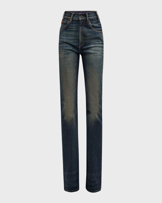 Ralph Lauren Kaida Bootcut-Leg Telluride Denim Jeans in Blue | Lyst