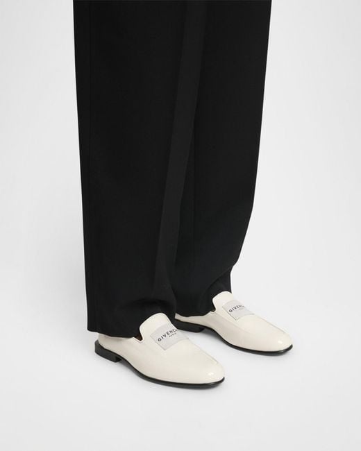 Givenchy Leather Label Loafers in White | Lyst