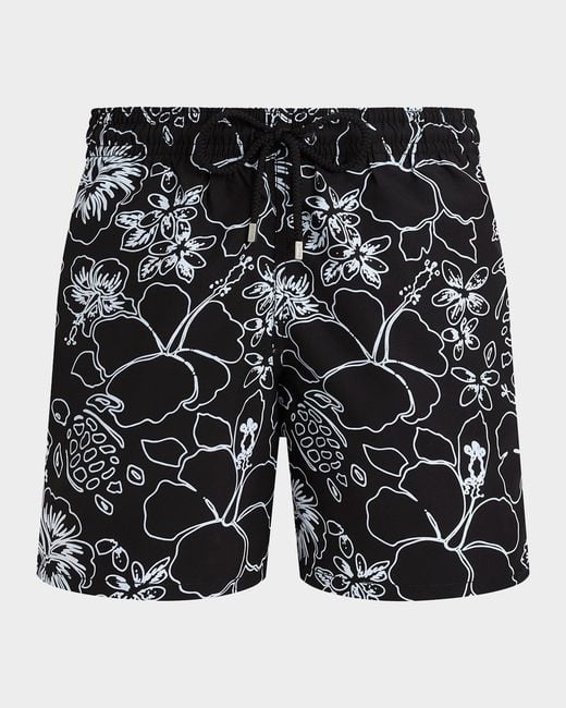 Vilebrequin Apos;S Turtle-Print Swim Trunks in Black for Men | Lyst