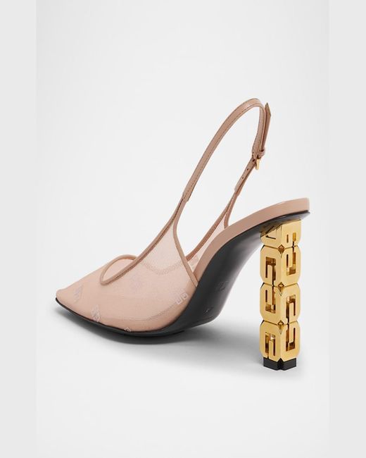 Givenchy G Cube Mesh Slingback Pumps in White | Lyst