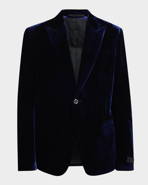 Versace Liquid Velvet Dinner Jacket in Blue for Men | Lyst