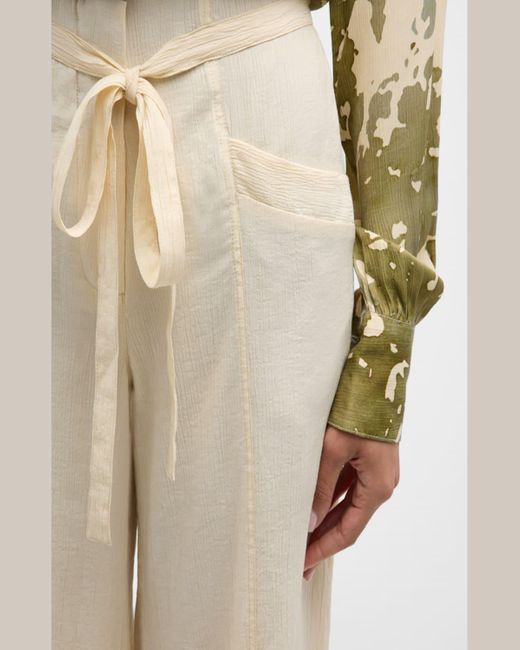 Pink Filosophy Ganges High-Rise Wide-Leg Pants in Natural | Lyst