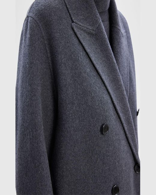 Theory Relaxed Double-Breasted Coat in Blue | Lyst