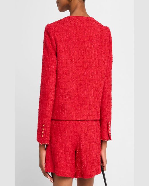 Kobi Halperin Clara Metallic-Trim Textured Tweed Jacket | Lyst