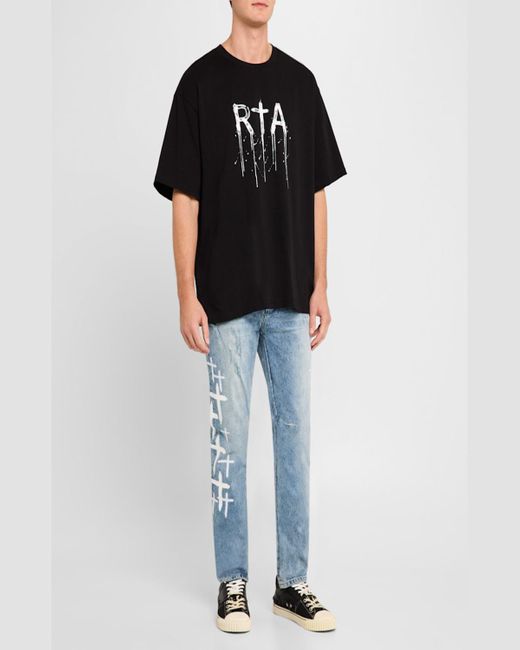 RTA Bryant Jeans With Cross Patches in Blue for Men | Lyst