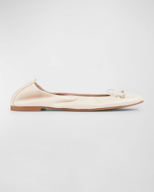 LK Bennett Trilly Leather Bow Classic Ballerina Flats in White | Lyst