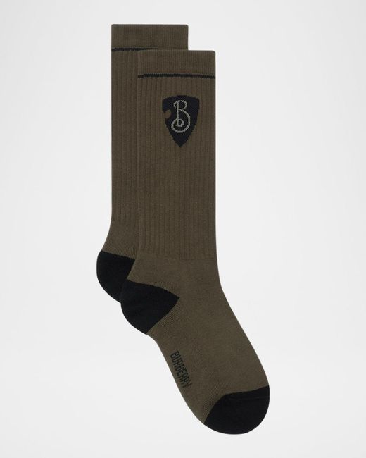 Burberry B Shield Crew Socks in Gray for Men | Lyst