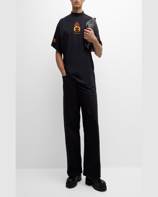 Balenciaga Burning Unity Oversized T-Shirt in Blue for Men | Lyst