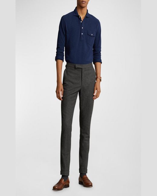 Polo Ralph Lauren Classic-Fit Long Sleeve Polo Shirt in Blue for Men | Lyst