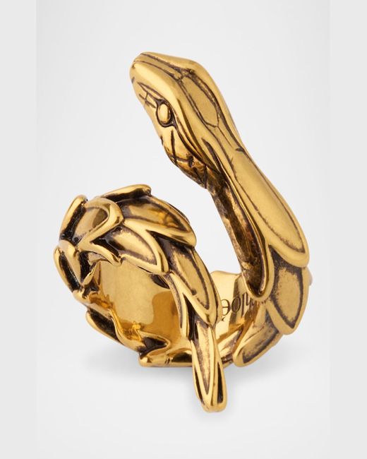 Chloé Snake Coil Brass Ring in Metallic | Lyst