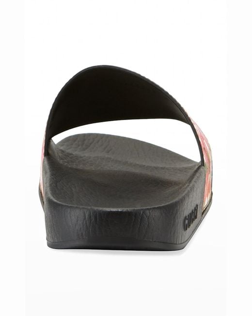 Gucci GG Blooms Supreme Slide Sandals in Brown | Lyst