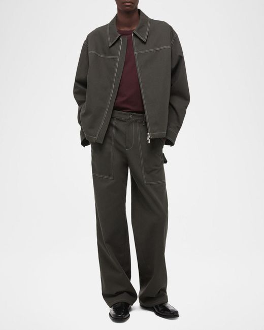 Helmut Lang Apos;S Twill Contrast-Stitch Full-Zip Carpenter Jacket in ...